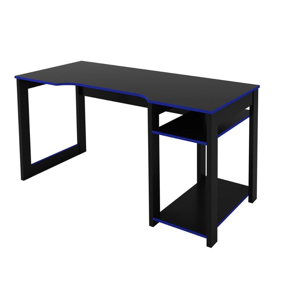 Mesa para Computador Gamer Streamer 2 Prateleiras Preto/azul - Fdecor ...