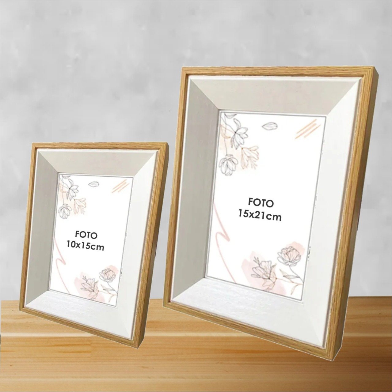 Kit com 2 Porta Retrato Sofisticado para Foto 10x15cm e 15x21cm em Mdf ...