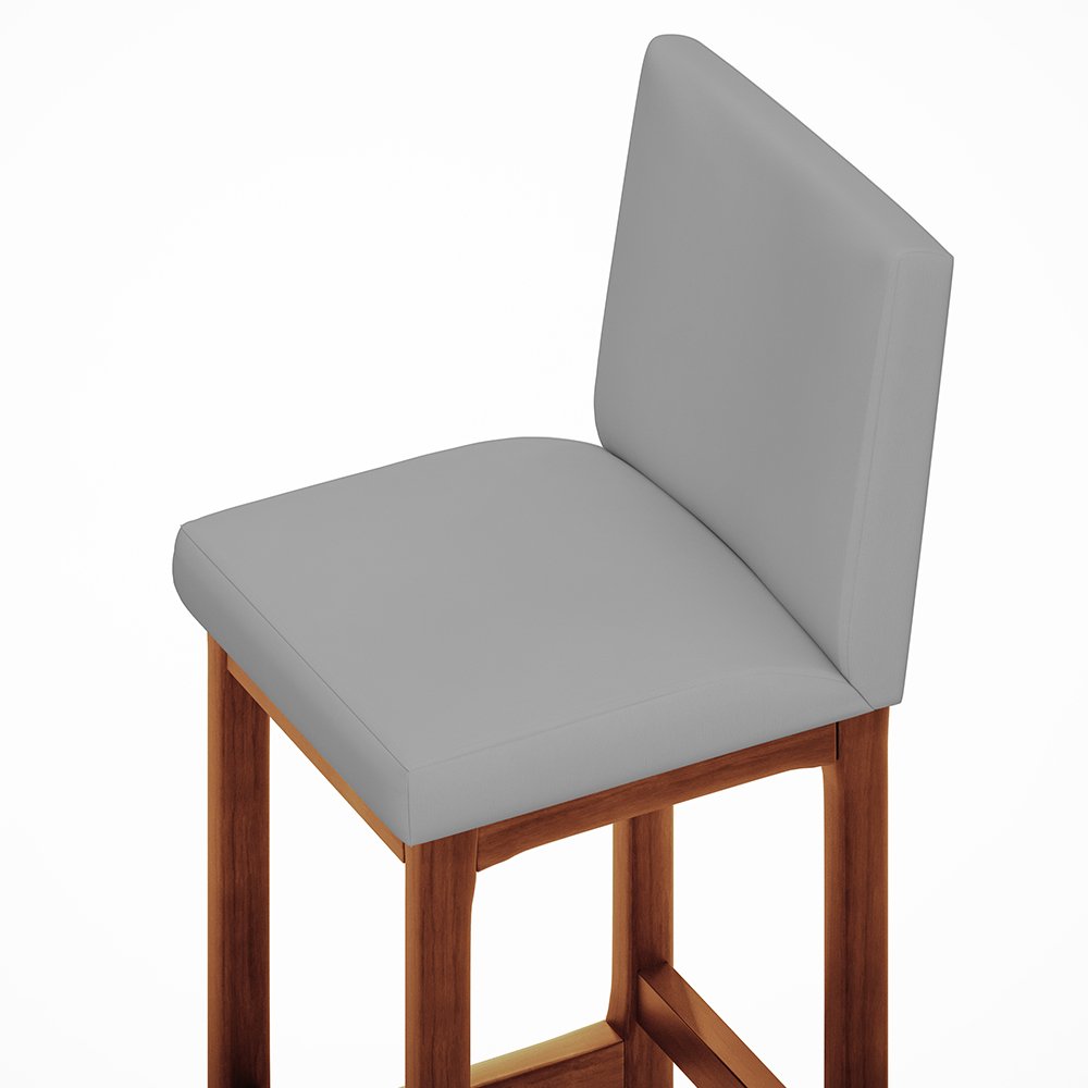Banqueta Alta Para Cozinha Sala De Jantar Fixa Alya L02 Facto Cinza ...