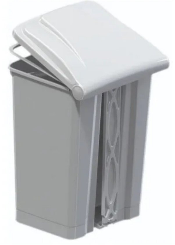 LIXEIRA COM PEDAL POLIPROPILENO BRANCA - 50 LITROS | MadeiraMadeira