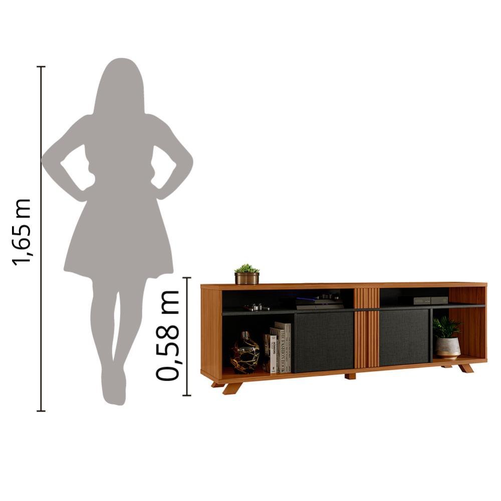 Rack Bancada para TV até 70 Polegadas 1,80m NT 1290 Preto / Freijó | MadeiraMadeira