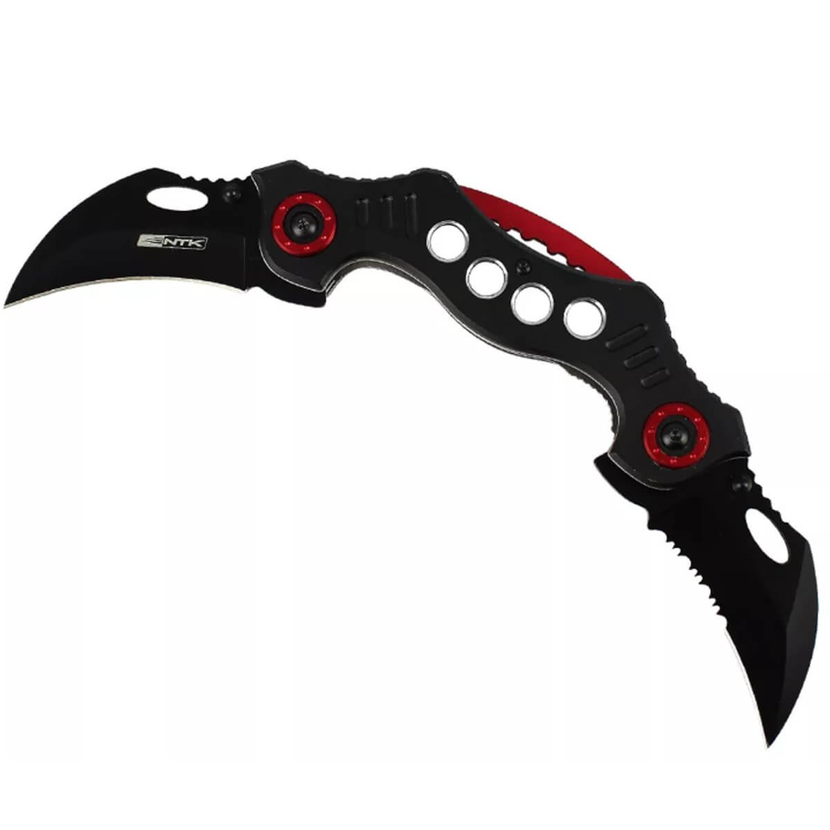 Canivete Diablo Nautika Tático com Duas Lâminas Aço Inox 420 Preto ...