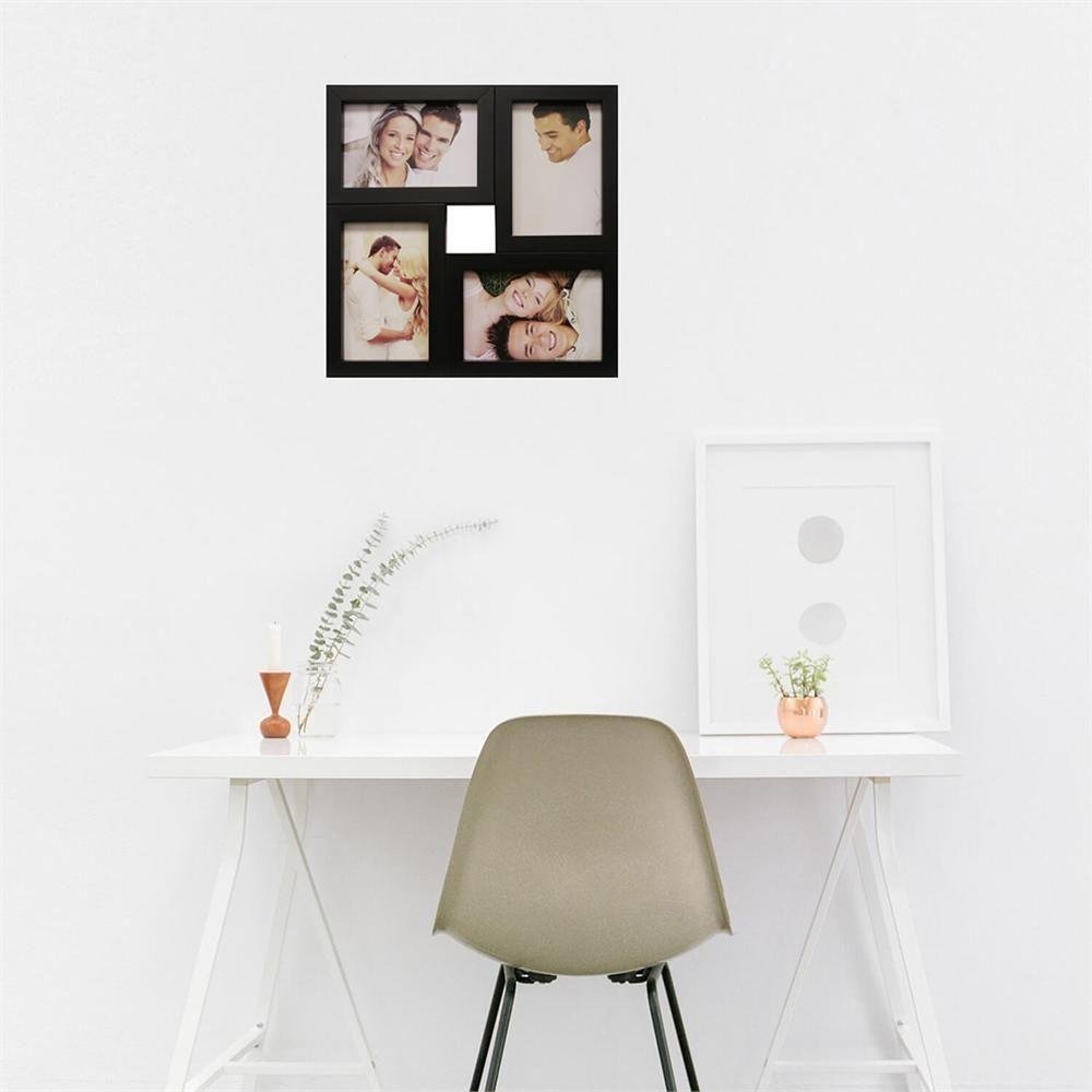 Painel Multifotos Para 4 Fotos 29,5X29,5Cm Preto | MadeiraMadeira
