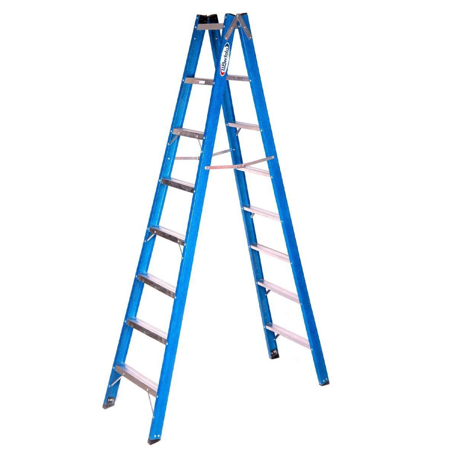 Escada em Fibra Tesoura Dupla 8 Degraus 2,40m Premium WBertolo ...