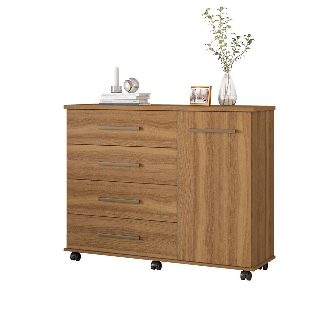 Cômoda Sapateira Clara com Rodízios 4 Gavetas Amendola | MadeiraMadeira