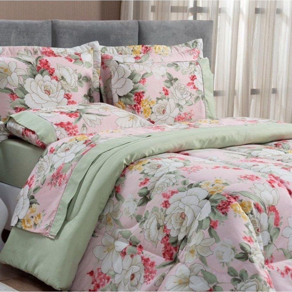Kit Edredom Estampado 200 Fios Naturale Queen 03 Pçs Killy | MadeiraMadeira