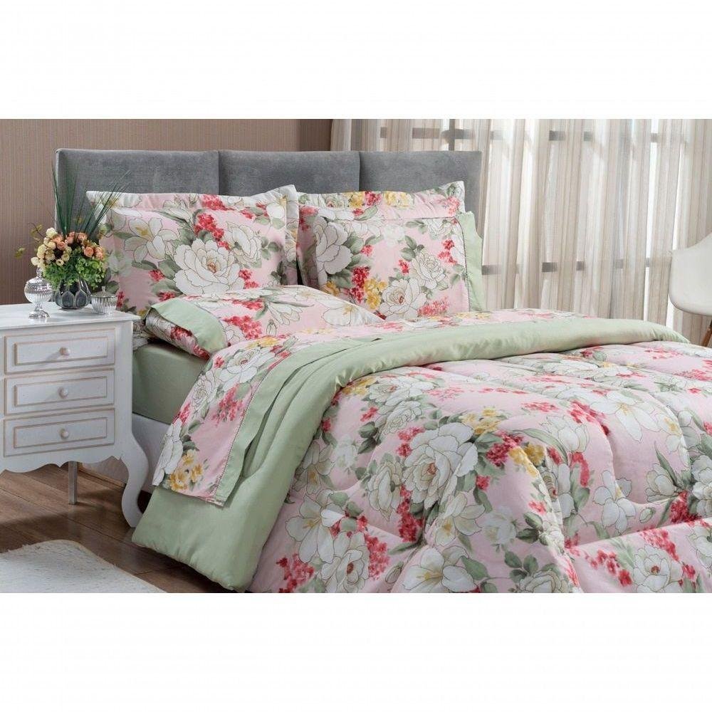 Kit Edredom Estampado 200 Fios Naturale Queen 03 Pçs Killy | MadeiraMadeira