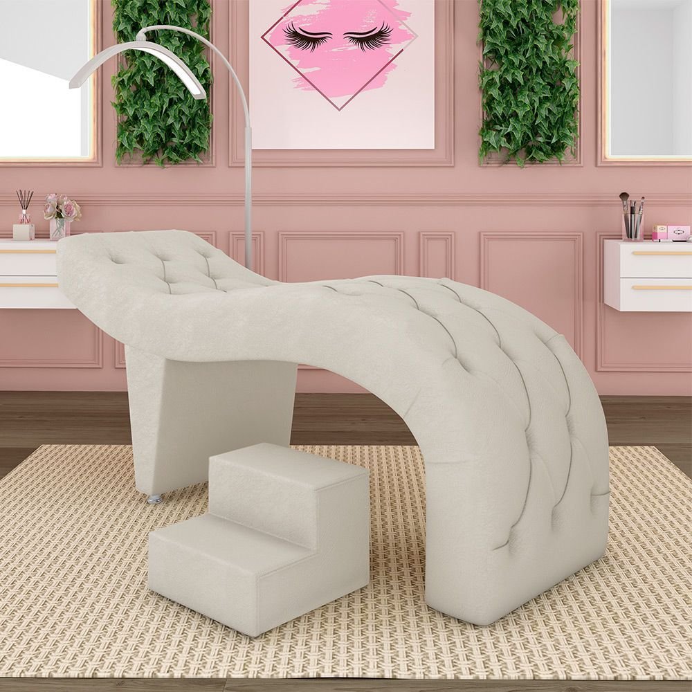 Maca de Estética Cílios Fixa Lash Estofada para Massagem com Escada Pu ...