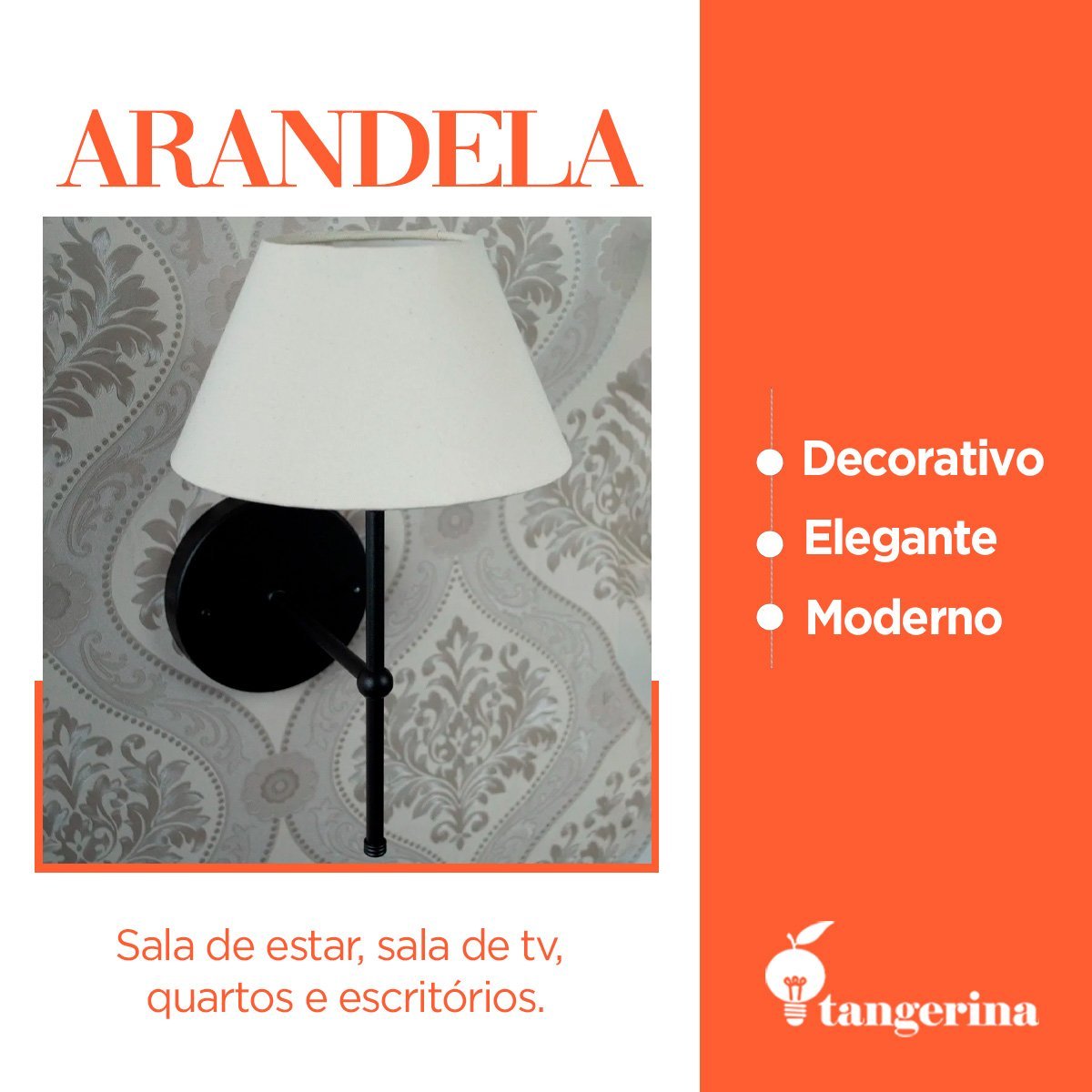 Kit 2 Arandelas De Parede Moderna Com Cupula Em Tecido | MadeiraMadeira