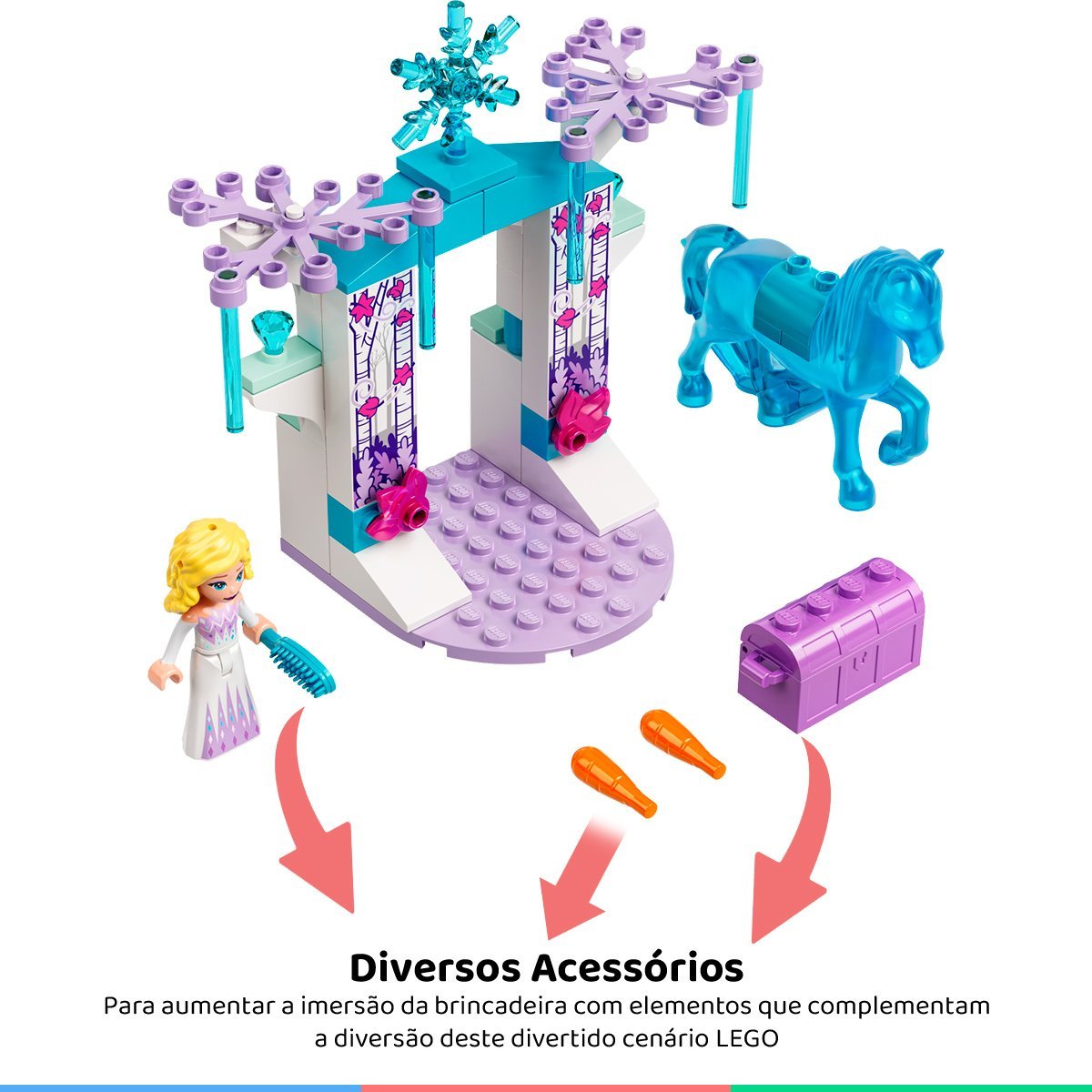 Lego Disney O Estábulo de Gelo da Elsa e do Nokk 53 Peças +4 Anos ...