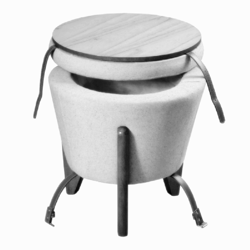 Puff Flex Zeus Linho Chumbo | MadeiraMadeira