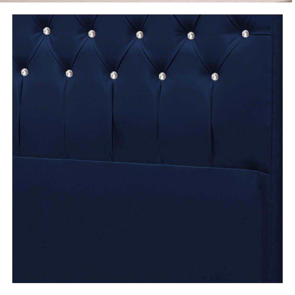 Cabeceira King Brescia P04 195 Cm Suede Azul Marinho | MadeiraMadeira