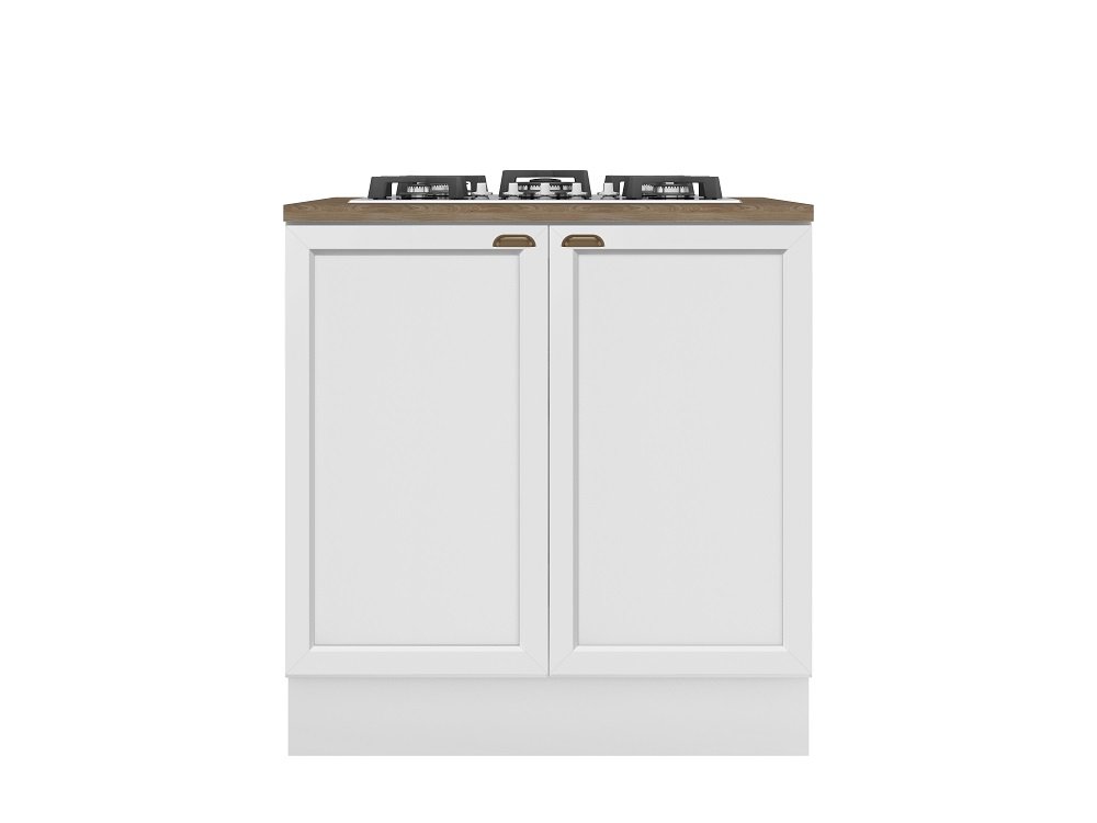 Balcão de Cozinha 2 Portas 80cm com Tampo Unna Branco 12524 Poliman ...