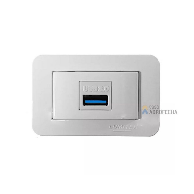 Tomada Retangular para Dados USB 3.0 Lumitek Branco | MadeiraMadeira