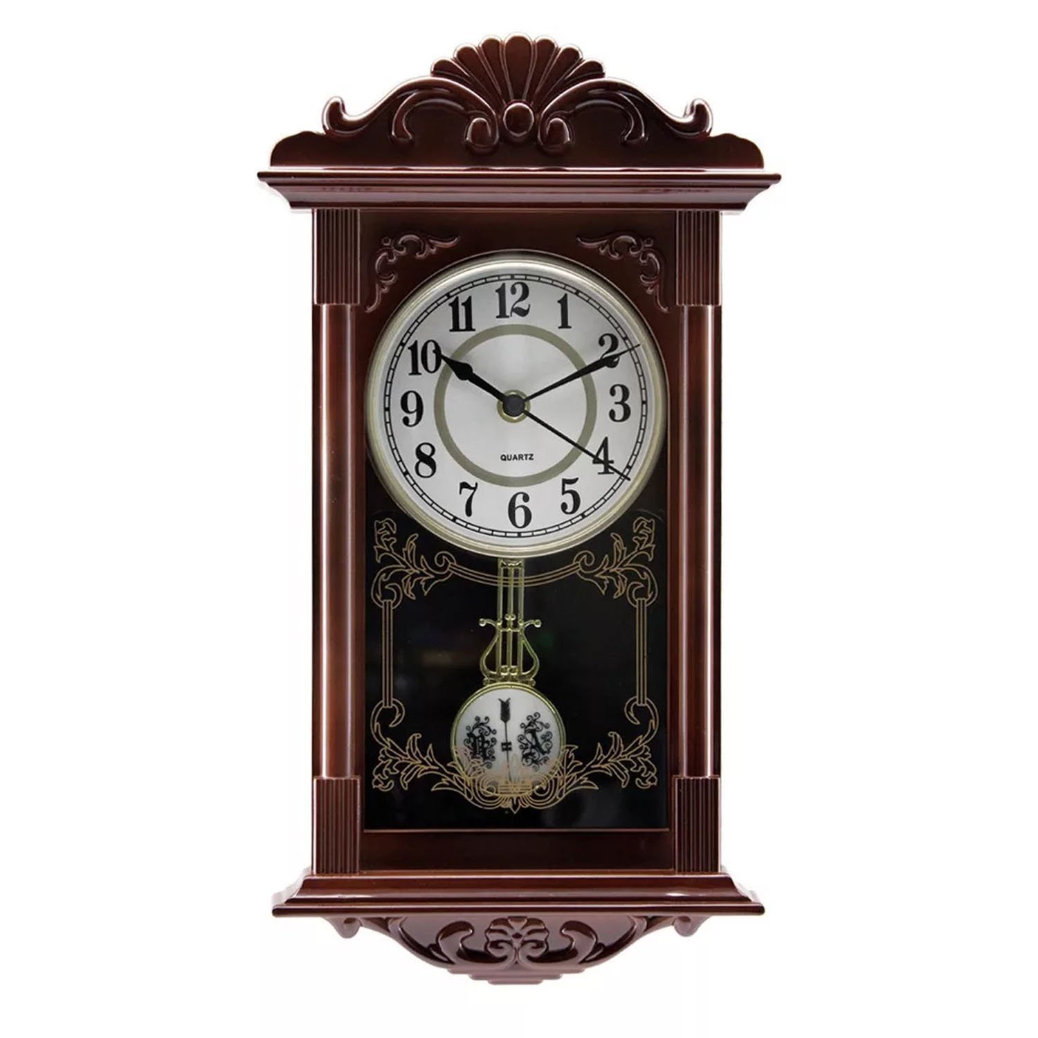 Relógio De Parede Retangular Com Pendulo Decoração Retrô | MadeiraMadeira