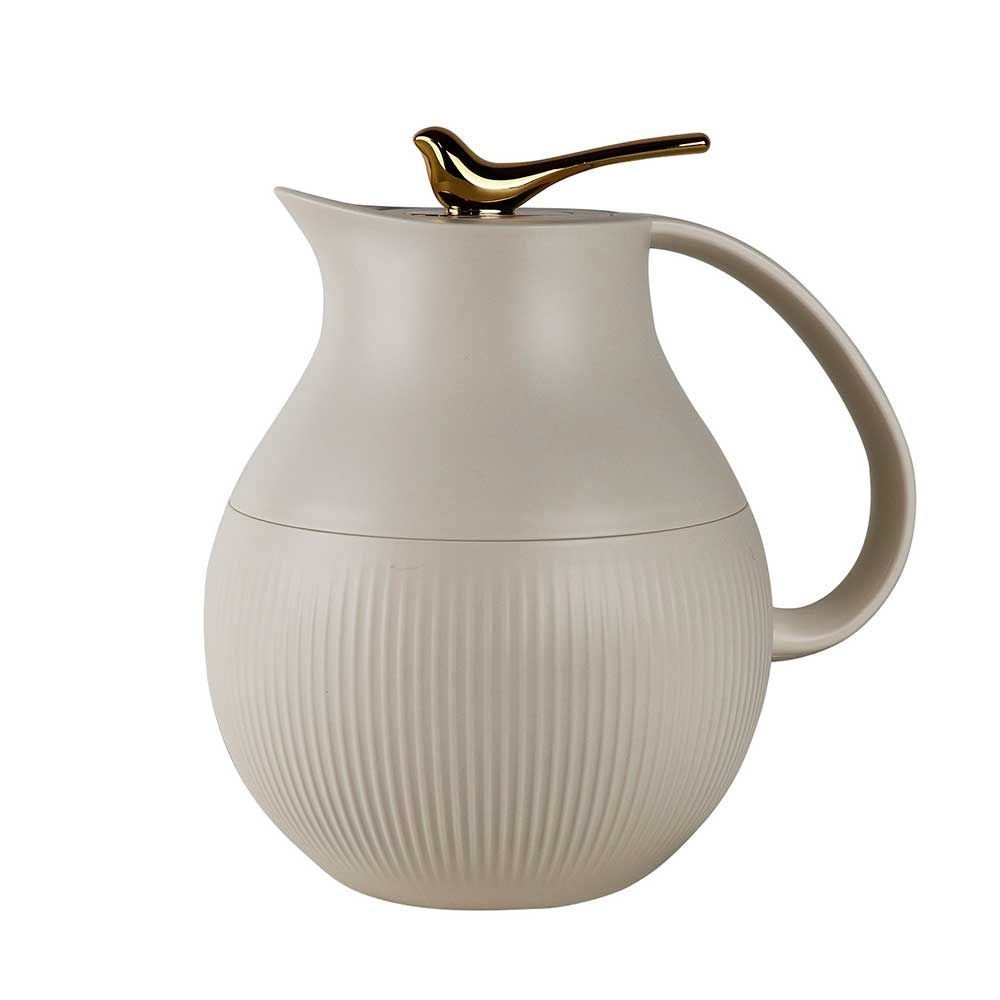 Garrafa Térmica Inox Passaro Dourado Creme 1 Litro | MadeiraMadeira