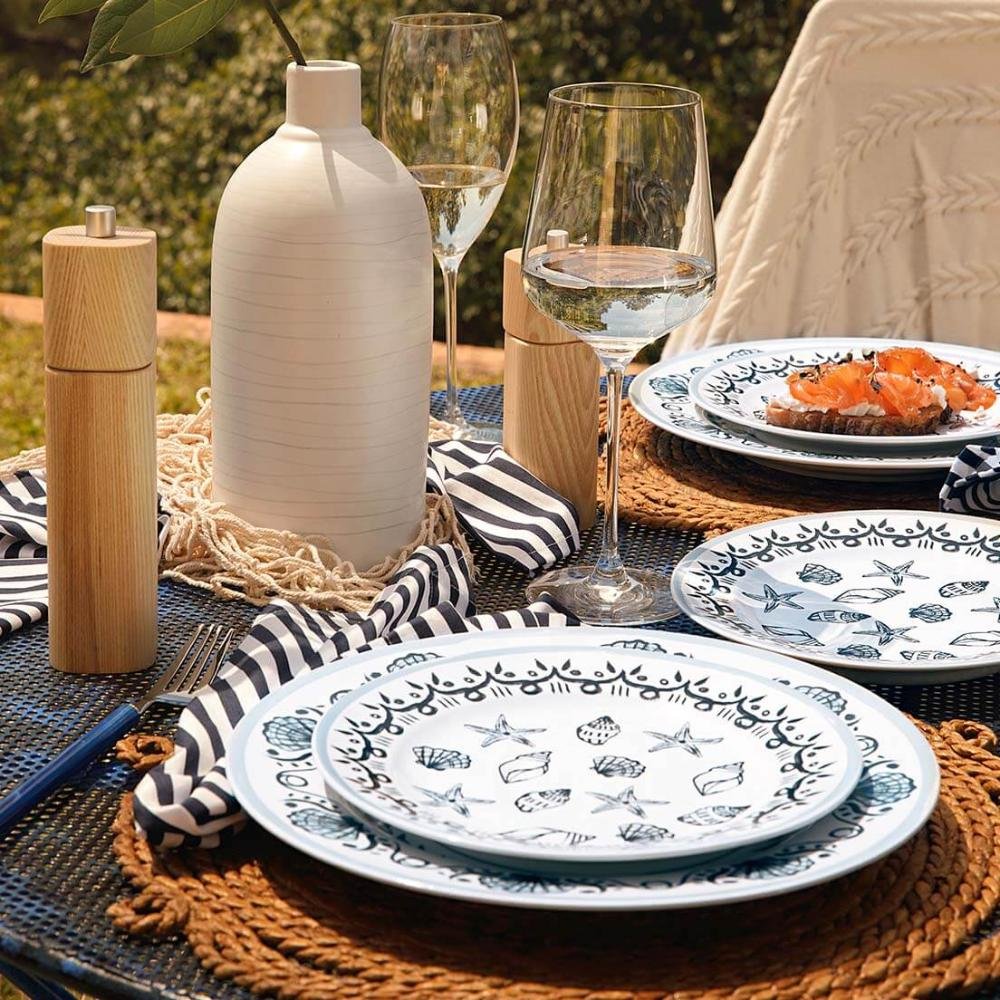 Conjunto de 6 Pratos Rasos 28 cm Flamingo Osteria | MadeiraMadeira