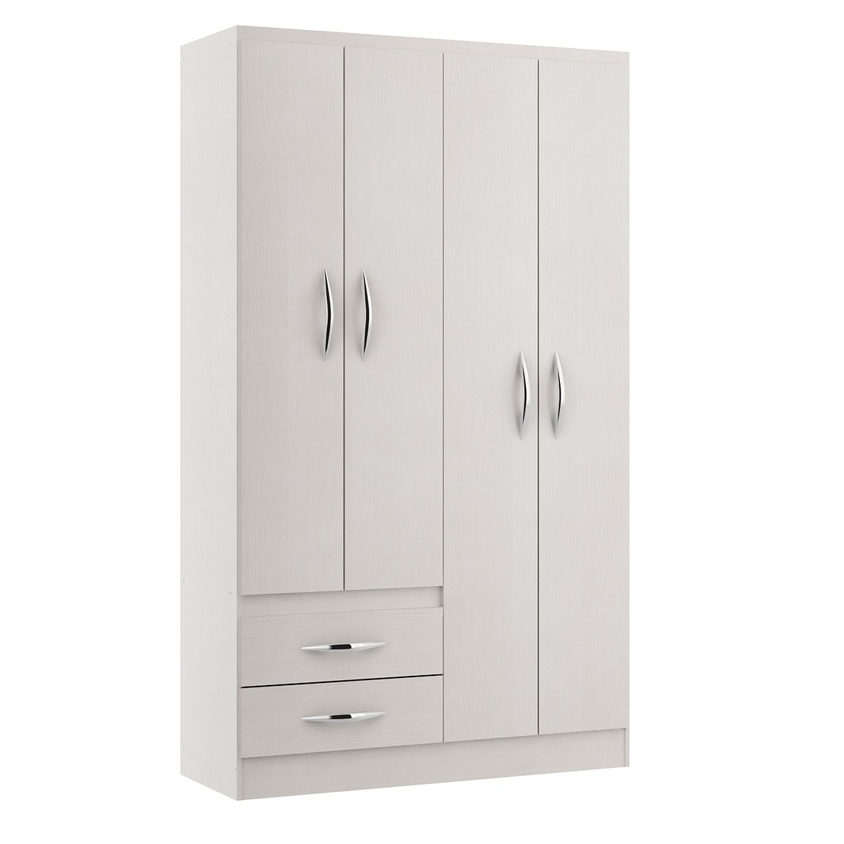 Guarda Roupa Pequeno 4 Portas 2 Gavetas 105x179 cm Prateleiras ...