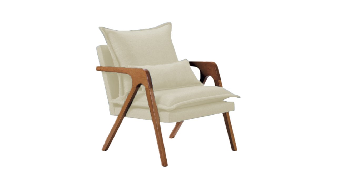 Poltrona Clara Linho Bege | MadeiraMadeira