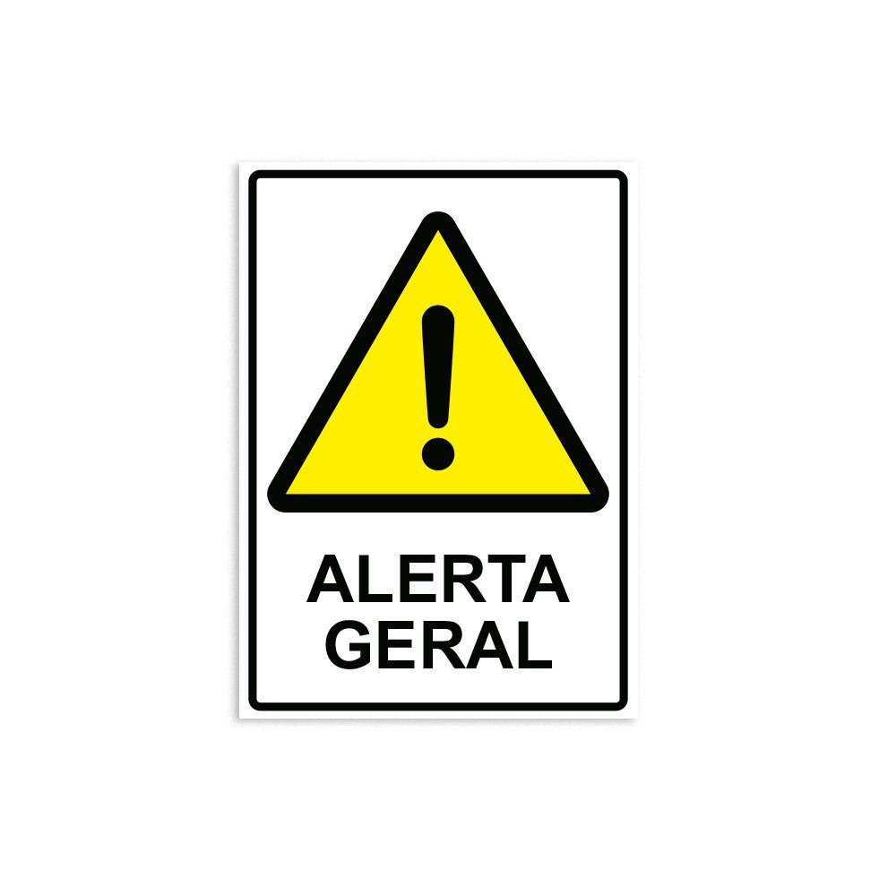 Placa de Sinalização Alerta Geral em Pvc | MadeiraMadeira