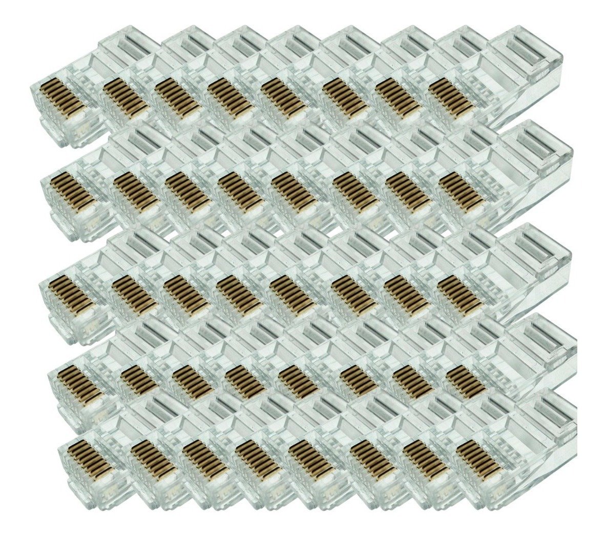Kit 100 Unds. Plug Modular Conector Rj45 8x8 Cabo Rede Lan | MadeiraMadeira