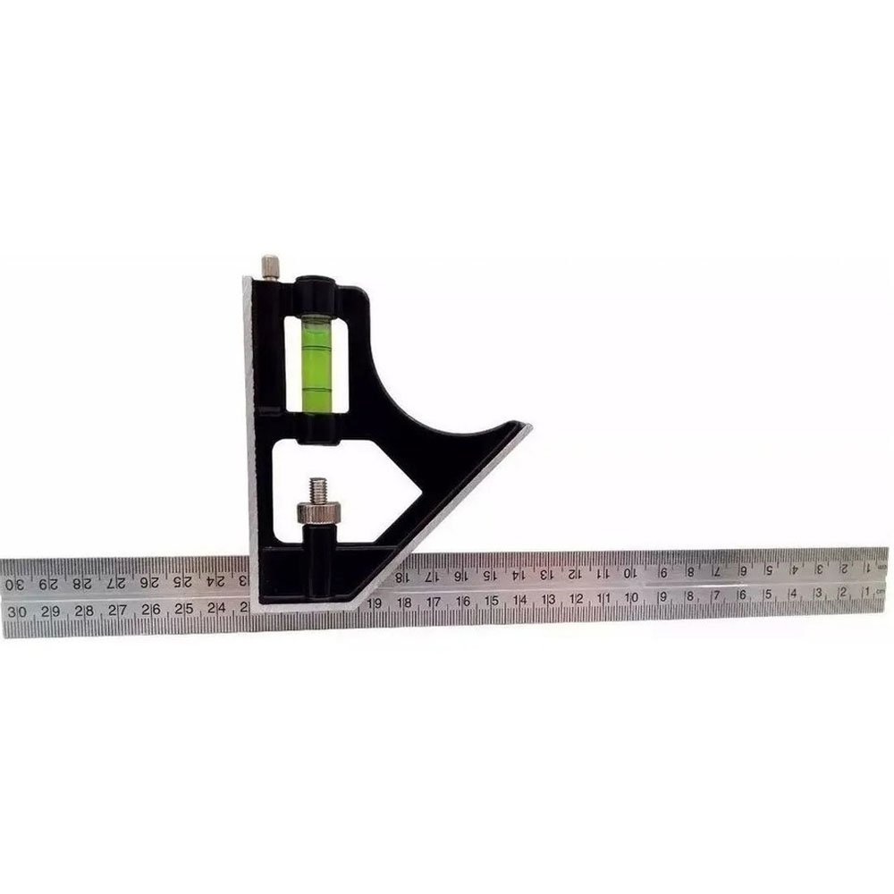 Kit Esquadro Nivel Combinado Régua Inox 12Pol 300mm com Riscador Smart ...