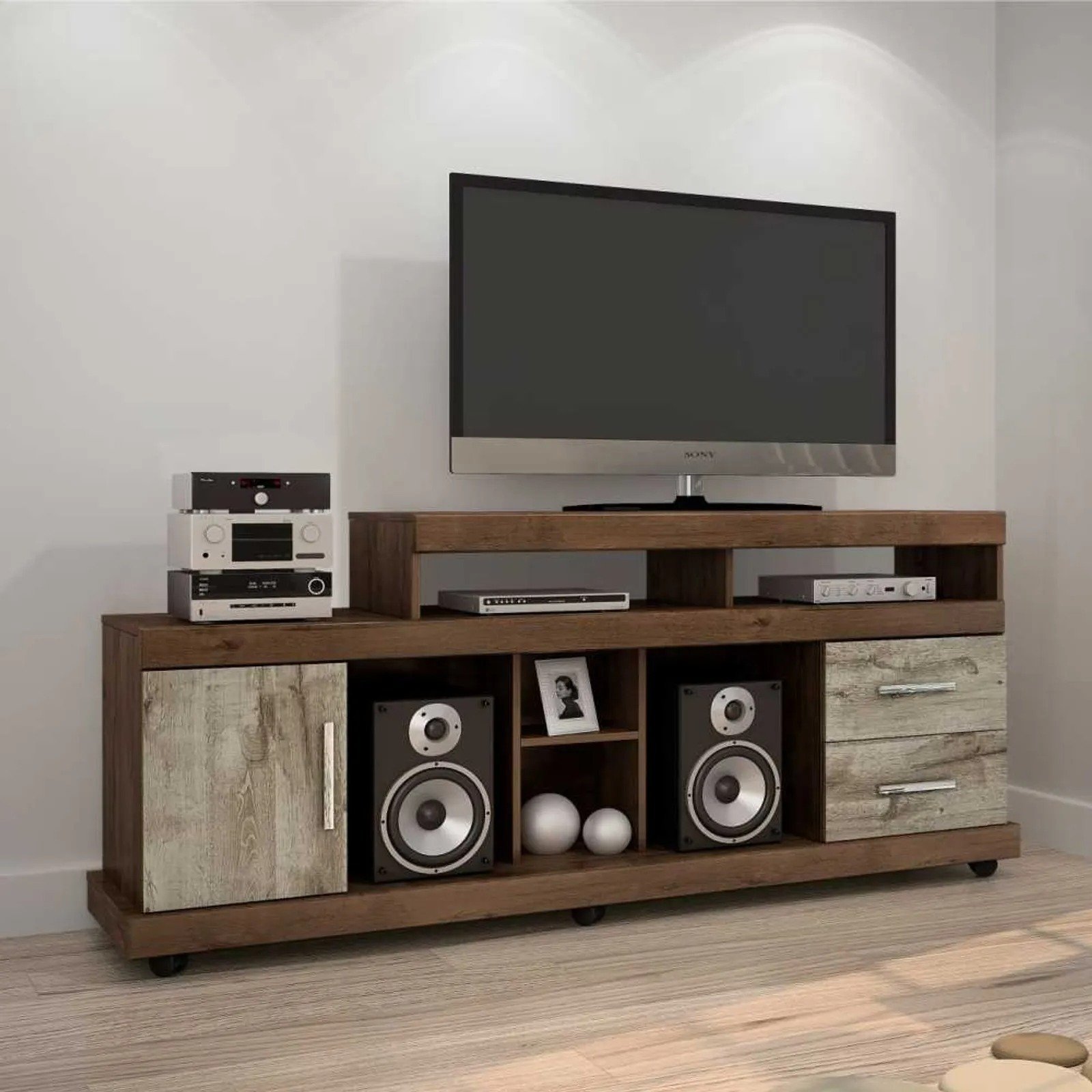 Rack Bem Te Vi para TV até 50" Polegadas MobyCasa Moveis Cacau Grijó ...