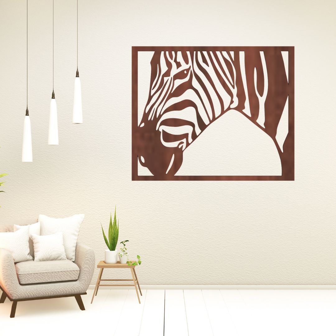 Quadro de Parede Zebra em MDF - Marrom | MadeiraMadeira