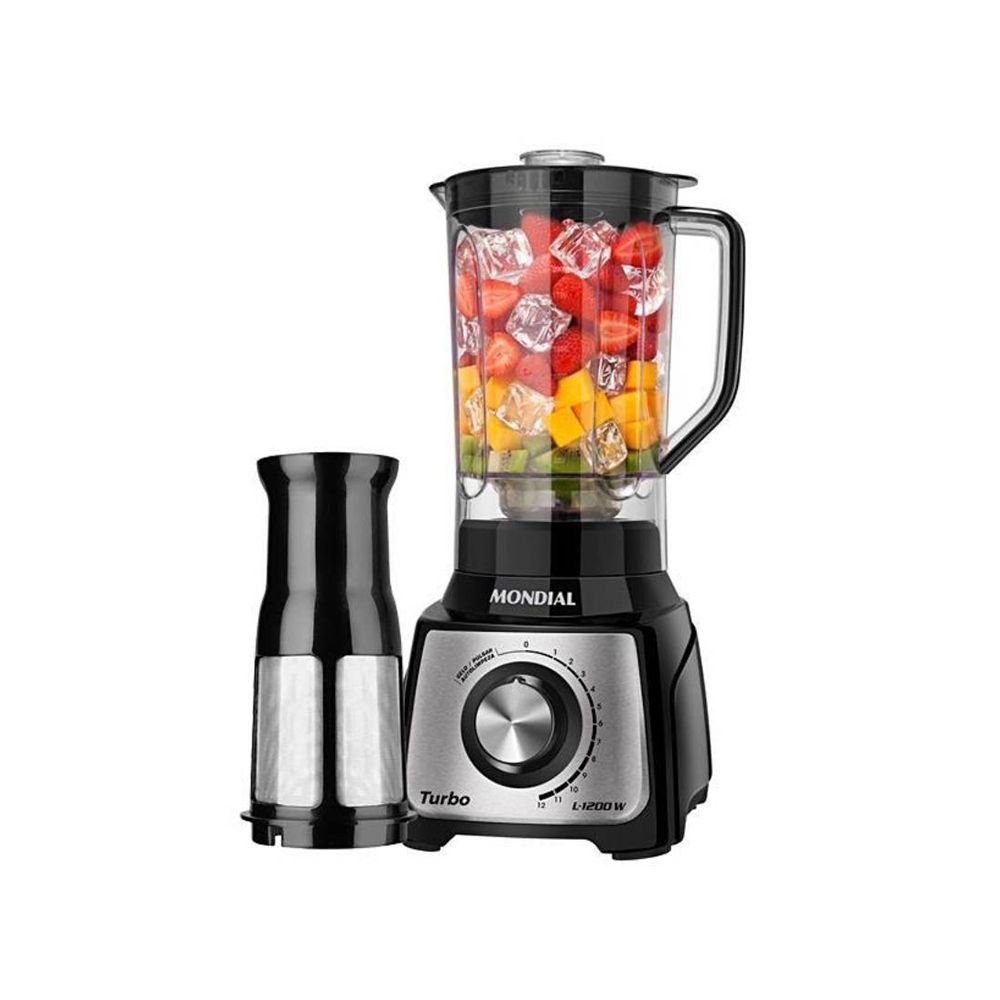 Liquidificador Mondial L-1200 Bi Turbo Inoxidavel 220V - Preto ...