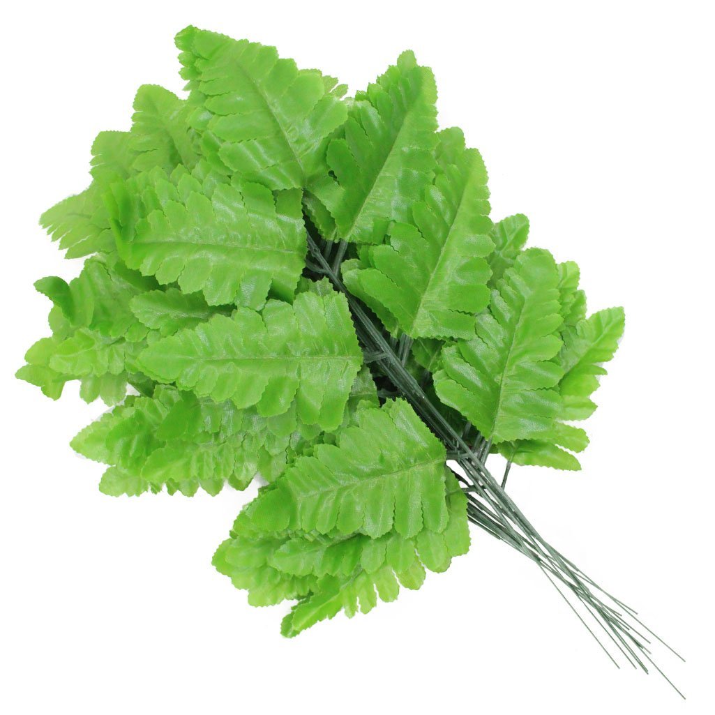48 Galhos Samambaia Folha Artificial Talo Verde 46cm | MadeiraMadeira