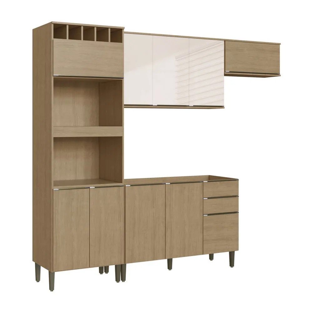 Armário de Cozinha Completo 4 Peças Áustria A2866 Casamia 9 Portas e 3 ...