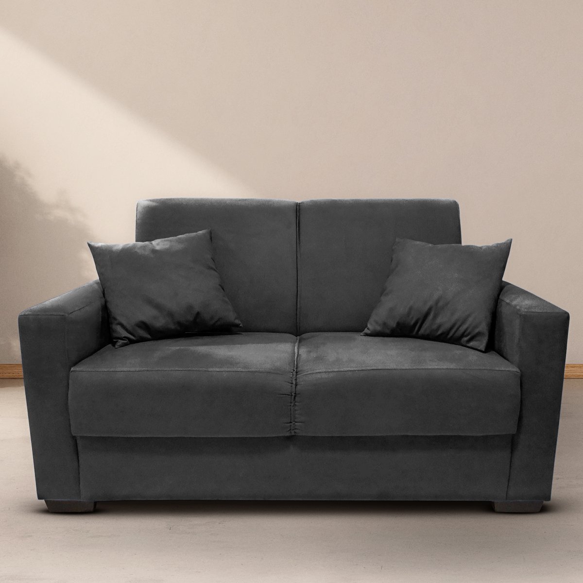 Sofá Pequeno 2 Lugares Confortável 1,60 Mts Isabela Amo Móveis:Preto ...