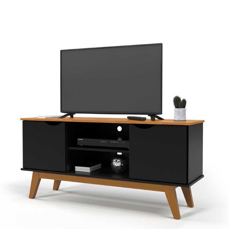 Rack Para TV Sala 46 Polegadas 140cm Prism 1.4 Patrimar Preto/Cinamomo ...