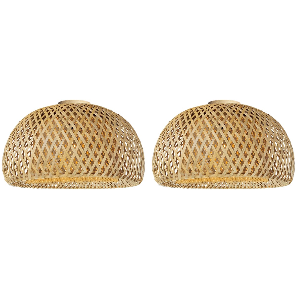 2 Luminaria de Bambu Plafon Artesanal Fibra Natural Nat65 | MadeiraMadeira