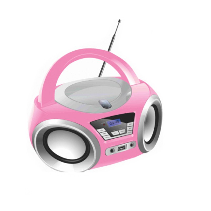 Rádio Boombox Mega Star Cd Bluetooth Fm Usb Rosa | MadeiraMadeira