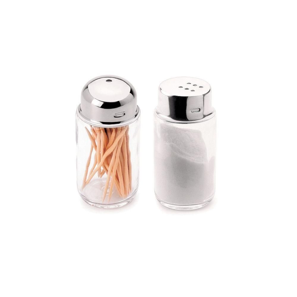 Conjunto Saleiro e Paliteiro Forma Inox 800118 | MadeiraMadeira