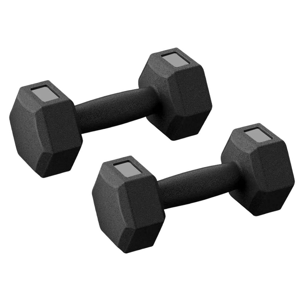 Par de Halteres Dumbell Cement Sextavado Bonafit 8kg Preto | MadeiraMadeira