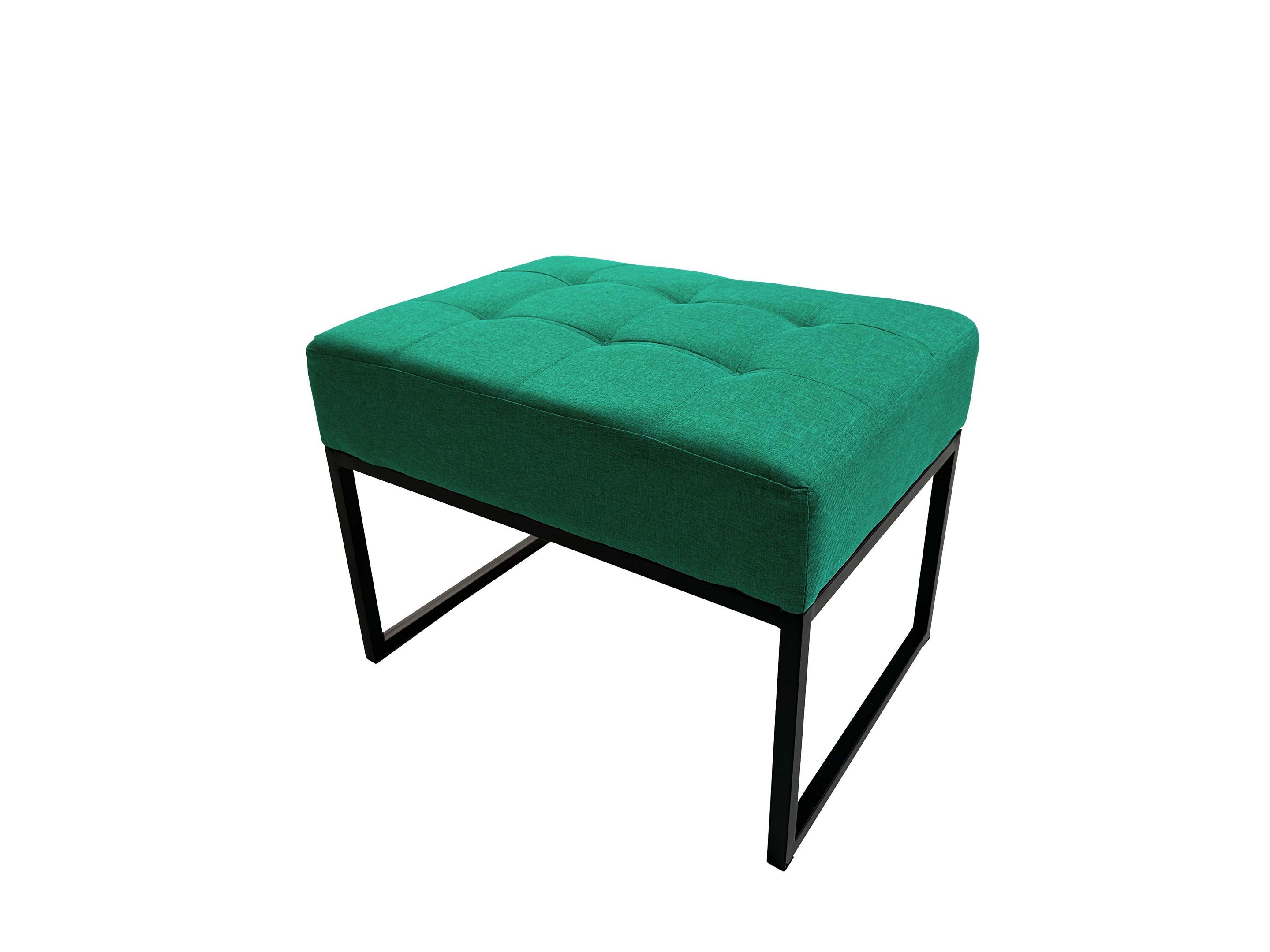 Kit 2 Puffs Base Aluminio Tommy Sued Azul Turquesa - Kimi Design ...