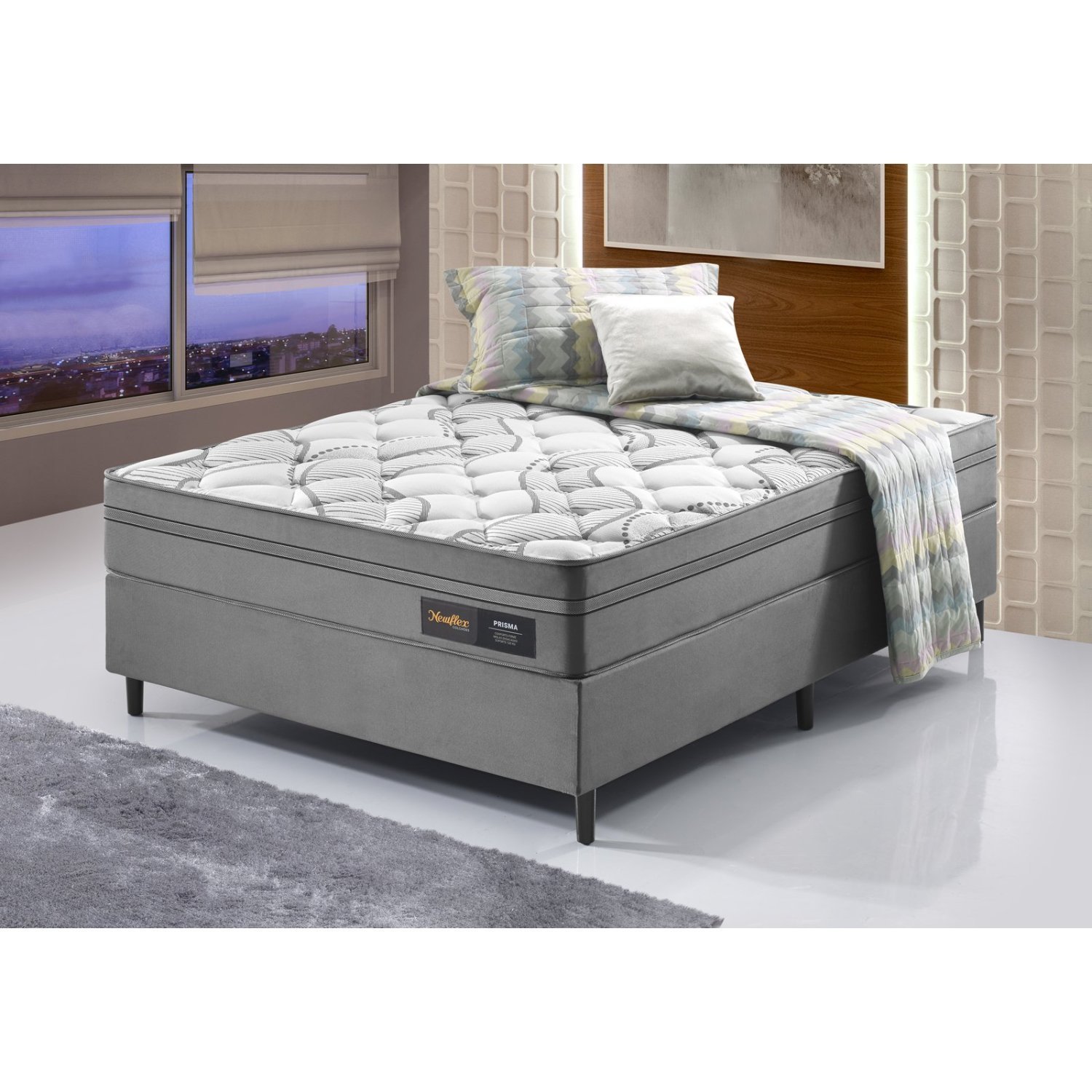 Base Box Casal 138x188x37cm Prisma Newflex | MadeiraMadeira