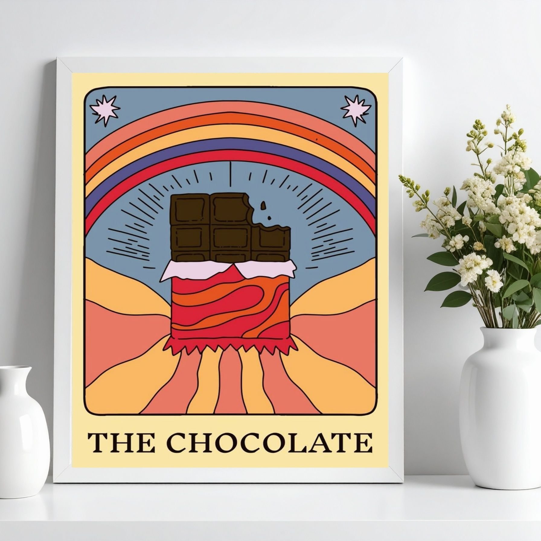 Quadro Decorativo Chocolate - Carta Tarot 33x24cm:moldura Branca ...