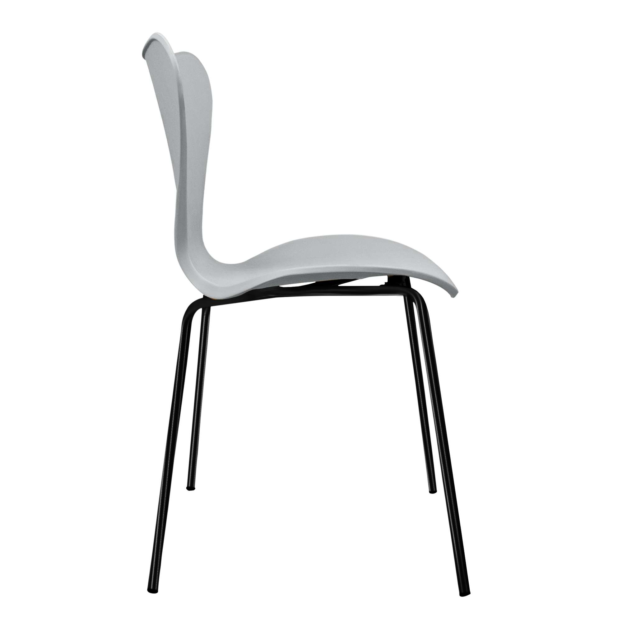 Kit 4 Cadeiras Jacobsen Polipropileno Sala Jantar Base Preta - Cinza | MadeiraMadeira