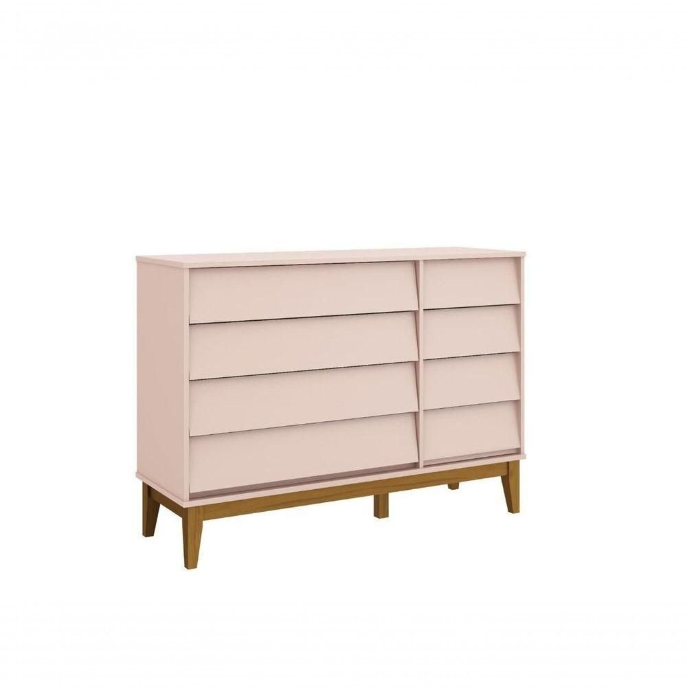 Cômoda Infantil Noah Classic com Porta Rosa Acetinado com Pés ...