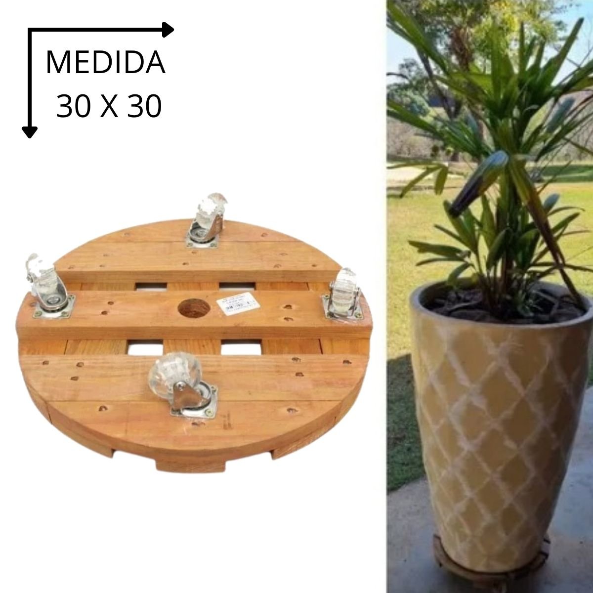 Suporte De Madeira Para Vaso De Plantas Flores E Mini Frutiferas Com ...