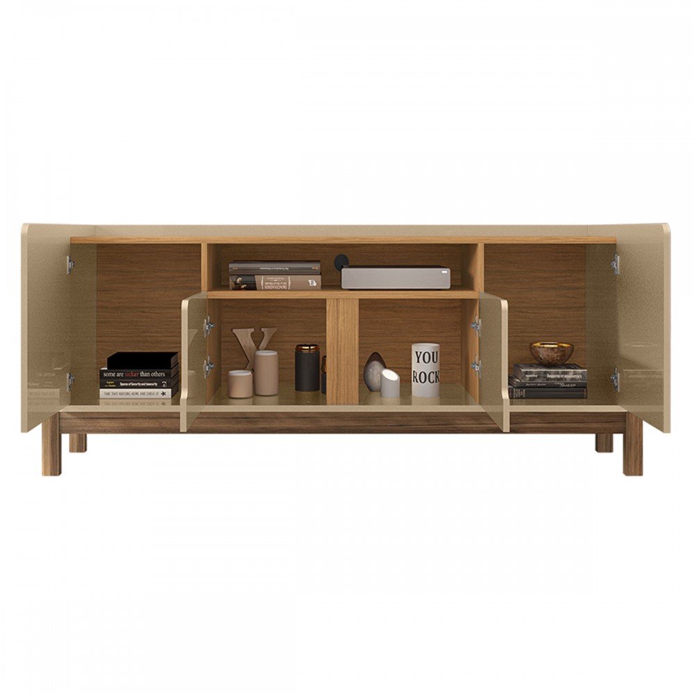 Rack para TV Até 60 Polegadas Lizz 4 Portas Champagne/Cedro - Casa D ...