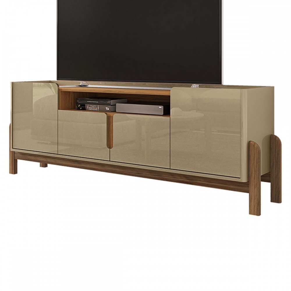Rack para TV Até 60 Polegadas Lizz 4 Portas Champagne/Cedro - Casa D ...