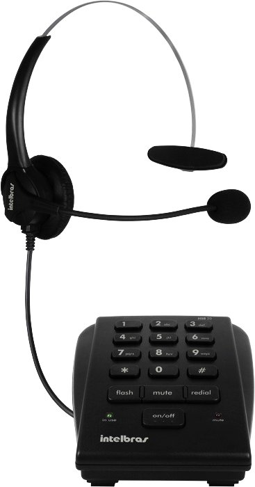 Telefone Analógico com Headset - Intelbras | MadeiraMadeira