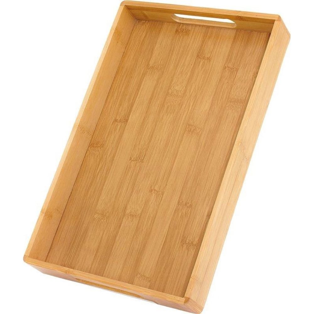 Bandeja de Bambu Retangular c/Alça 4x35x22cm | MadeiraMadeira