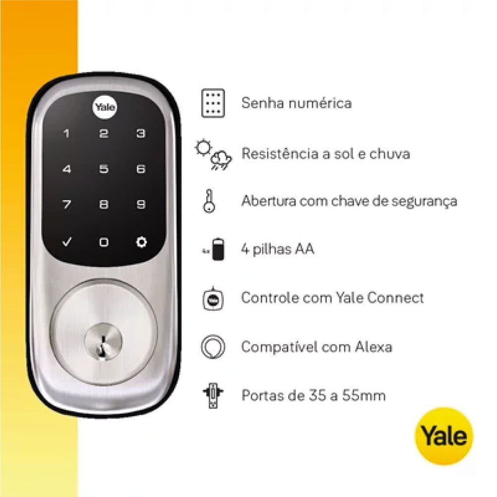 Fechadura Digital Yale Yrd 226 Db Kit com Hub e Zigbee | MadeiraMadeira
