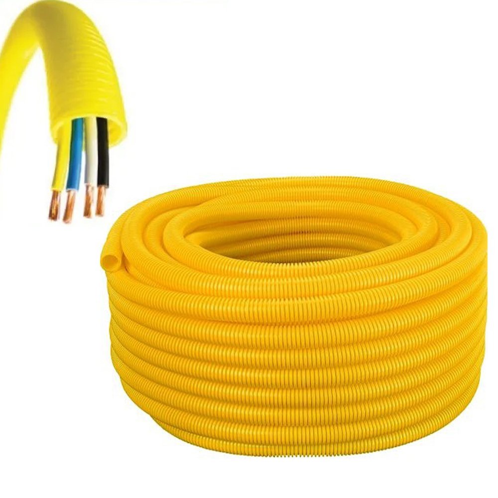 Conduite Eletroduto 50 Metros 3/4 Corrugado Com Caixa Luz 4x2 Proteçao ...