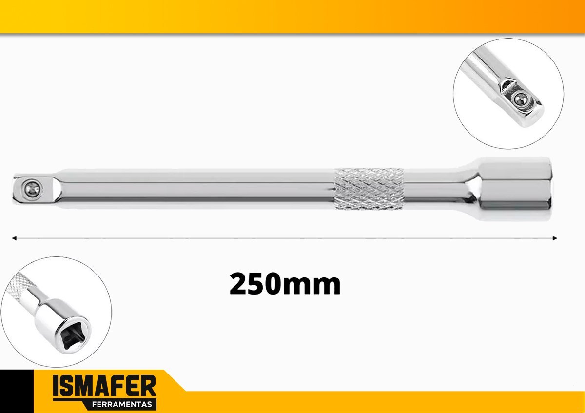 Extensão Alongador P/ Soquetes Catraca 3 Peças 1/2 Pito Crv ...